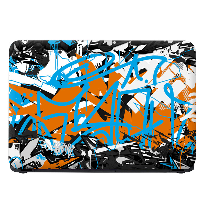 Shop Orange Blue Black Graffiti Laptop Skin | Buy Online Now – SkinsLegend