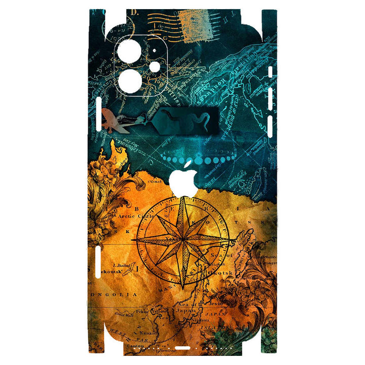 3D Embossed Skin Wrap for Apple iPhone - Blue Yellow Map View – SkinsLegend