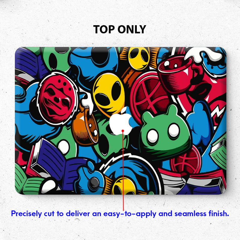 Laptop Skin for Apple MacBook - Comic Faces Graffiti – SkinsLegend