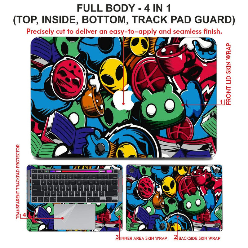 Laptop Skin for Apple MacBook - Comic Faces Graffiti – SkinsLegend