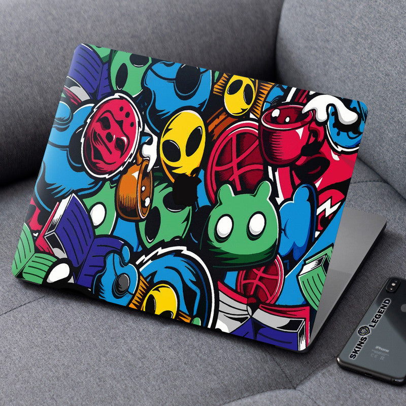 Laptop Skin for Apple MacBook - Comic Faces Graffiti – SkinsLegend
