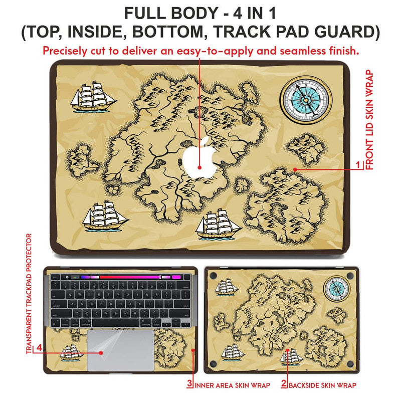 Laptop Skin for Apple MacBook - Compass Map Brown – SkinsLegend