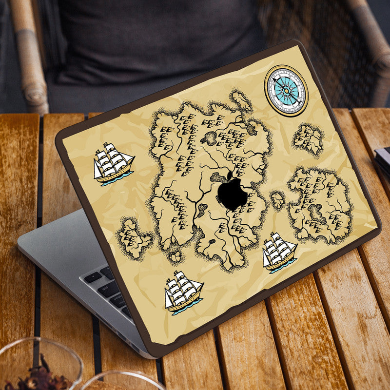 Laptop Skin for Apple MacBook - Compass Map Brown – SkinsLegend