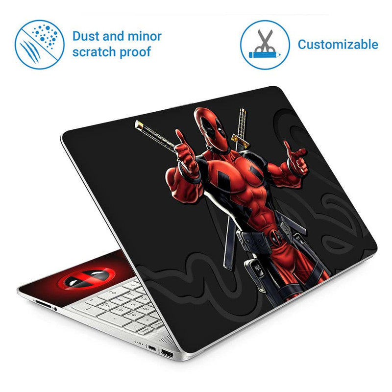 Full Panel Laptop Skin - Deadpool Sword Watermark – SkinsLegend
