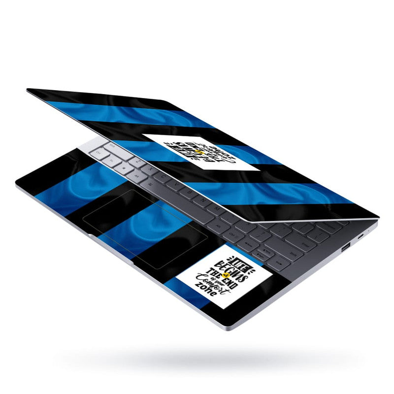 Laptop Skin - Life Begins Blue Black Flag for 15.6 inch Laptop ...