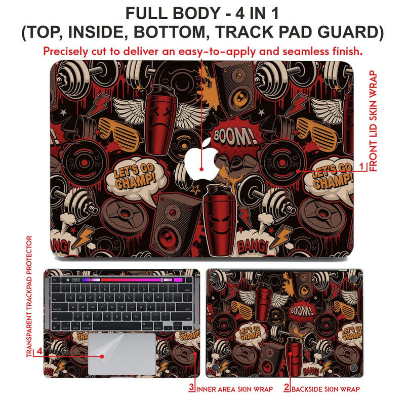 Laptop Skin for Apple MacBook - Gym in Graffiti Style – SkinsLegend