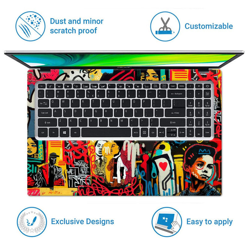 Laptop Skin - Girl Boy Face Graffiti for 15.6 inch Laptop – SkinsLegend