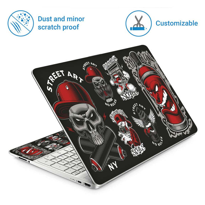 Full Panel Laptop Skin - Set of Symbols Graffiti Art – SkinsLegend