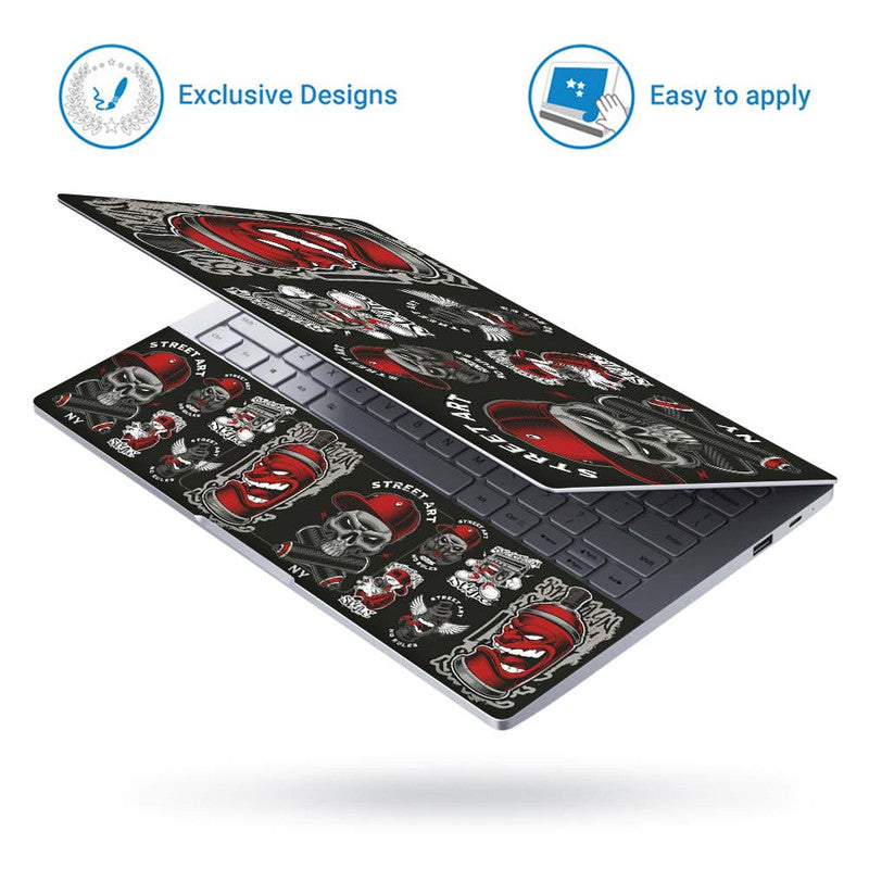 Full Panel Laptop Skin - Set of Symbols Graffiti Art – SkinsLegend