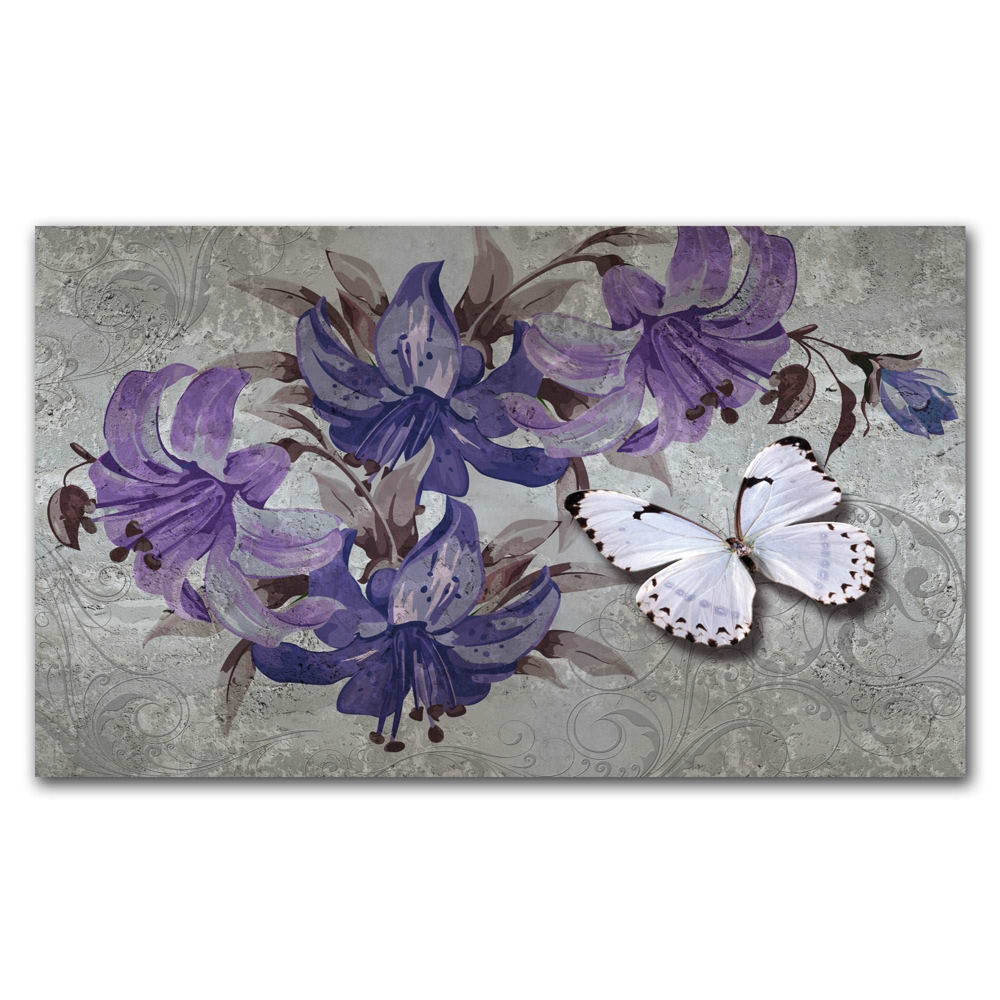 FineArts Rolled Canvas Painting - White Butterfly | SkinsLegend
