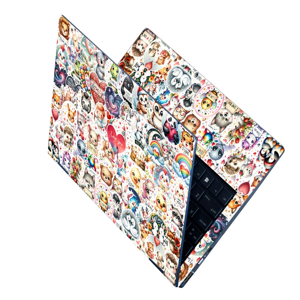 I Love You Sticker Bomb Laptop Skins – Expressive Style for Your Device ...