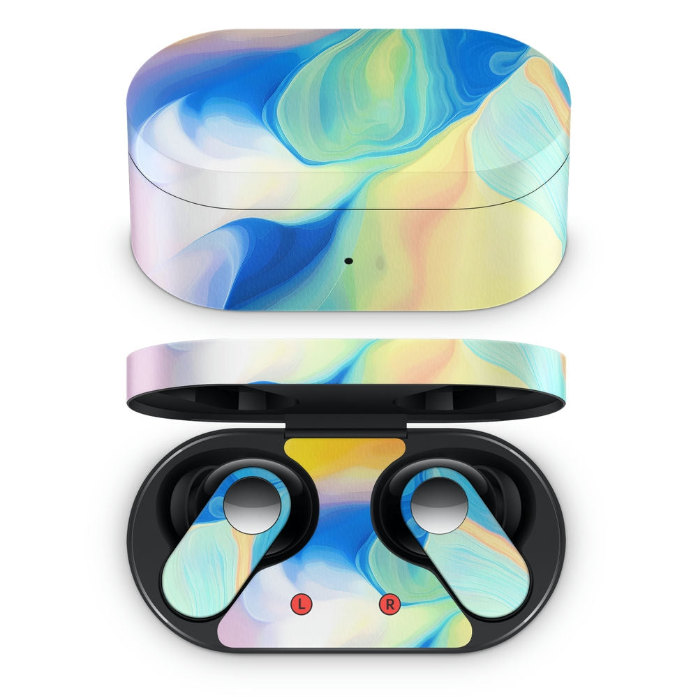 Enhance Your Oneplus Nord Buds with Blue Yellow Brush Art Earbud Skin ...