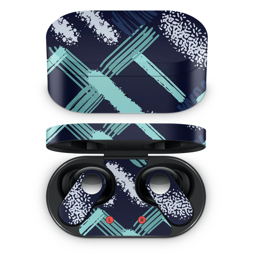 Enhance Your Oneplus Nord Buds with Blue Zig Zag Lines Earbud Skin ...