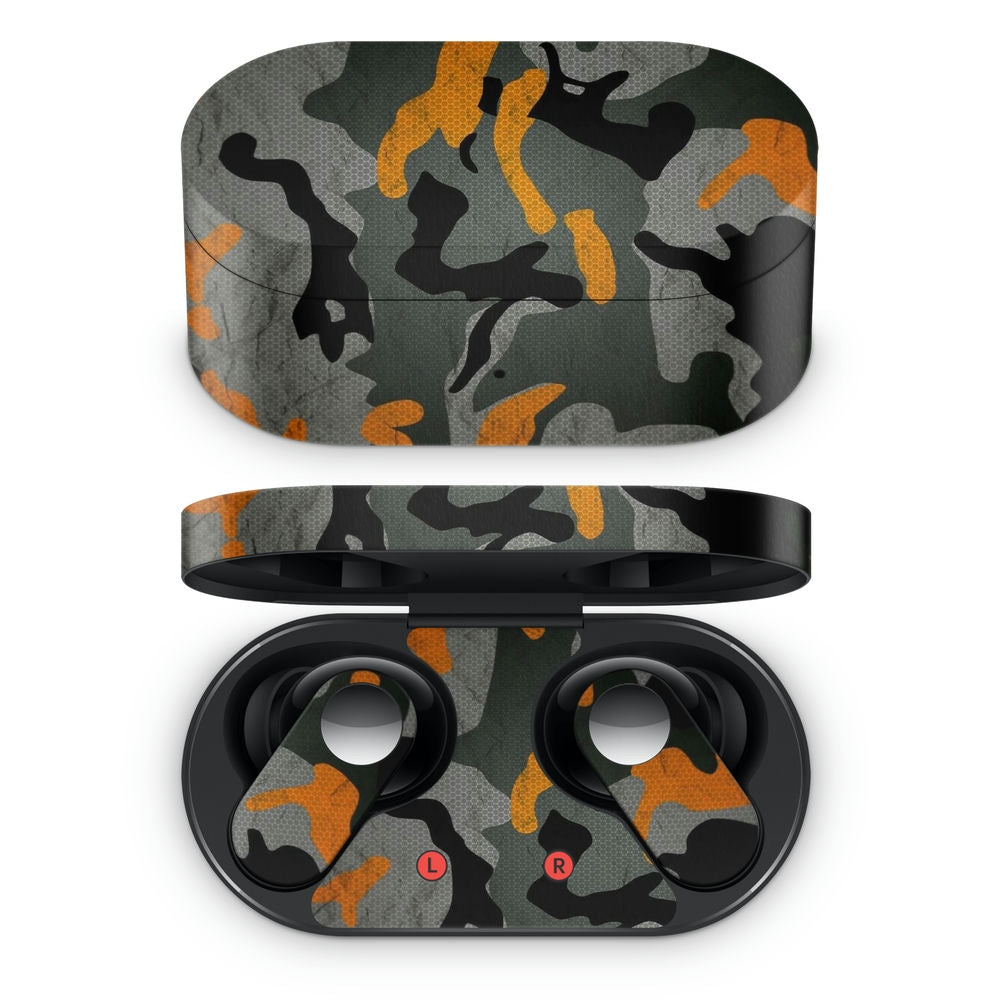 Enhance Your Oneplus Nord Buds with Black Orange Camouflage Earbud Skin ...