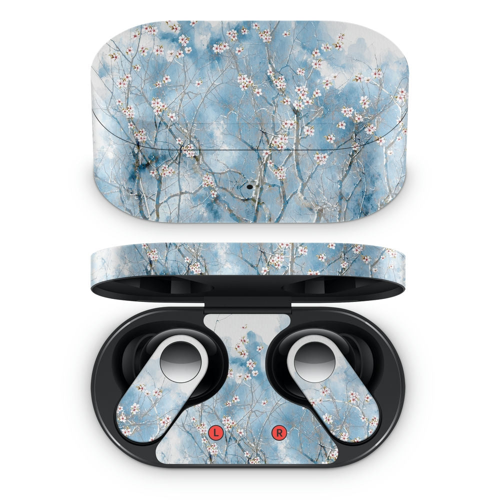 Enhance Your Oneplus Nord Buds with White Flowers on Blue Abstract ...
