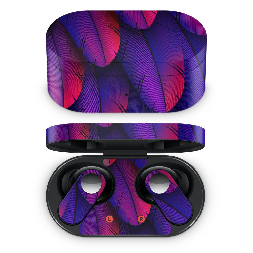 Enhance Your Oneplus Nord Buds with Cyan Feather Earbud Skin | SkinsLegend