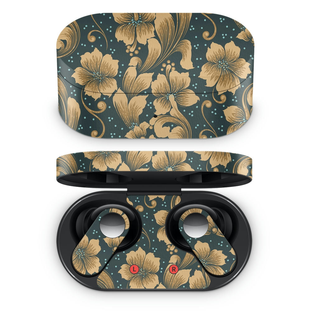 Enhance Your Oneplus Nord Buds with Golden Flower Pattern Earbud Skin ...